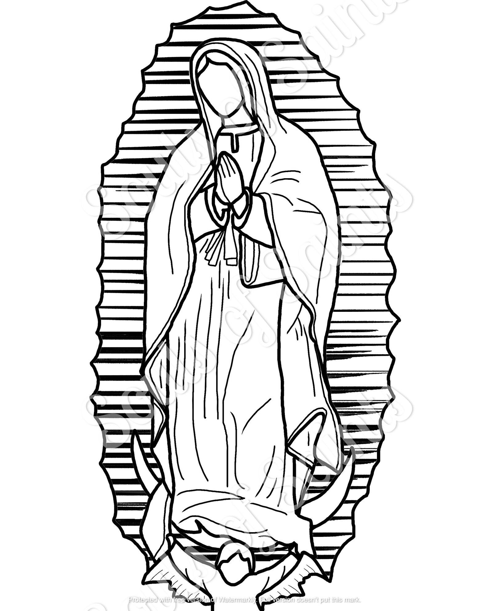 Black and White Mary Line Drawings - Set of 5 (DIGITAL DOWNLOAD) - Etsy