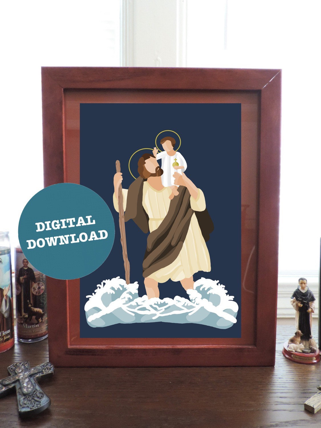 St. Christopher Minimalist Print DIGITAL DOWNLOAD - Etsy