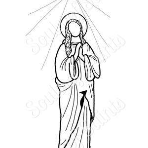 Black and White Mary Line Drawings - Set of 5 (DIGITAL DOWNLOAD) - Etsy