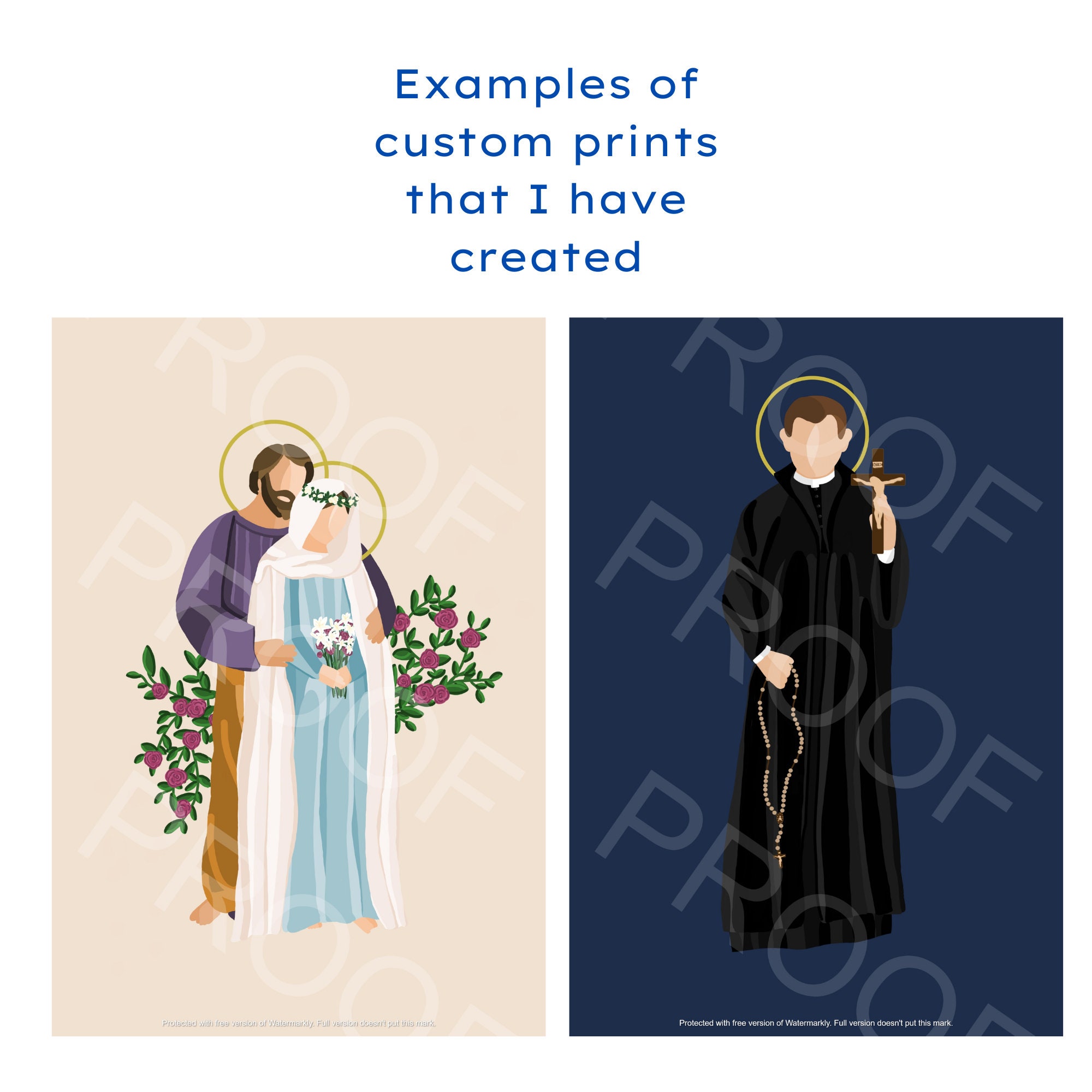 Custom Minimalist Saint Drawing DIGITAL DOWNLOAD | Etsy