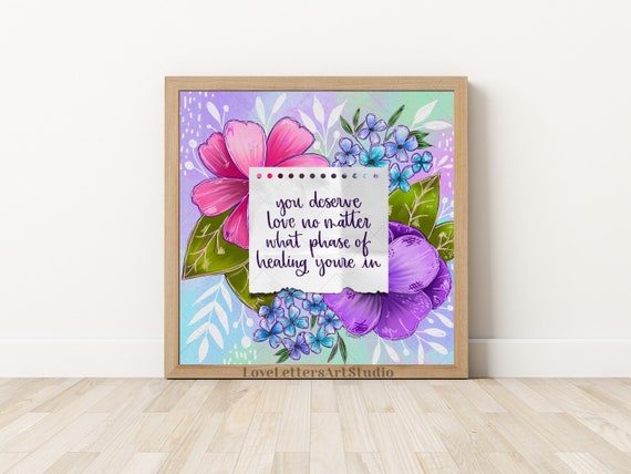 You Deserve Love Affirmation Wall Art Inspirational - Etsy