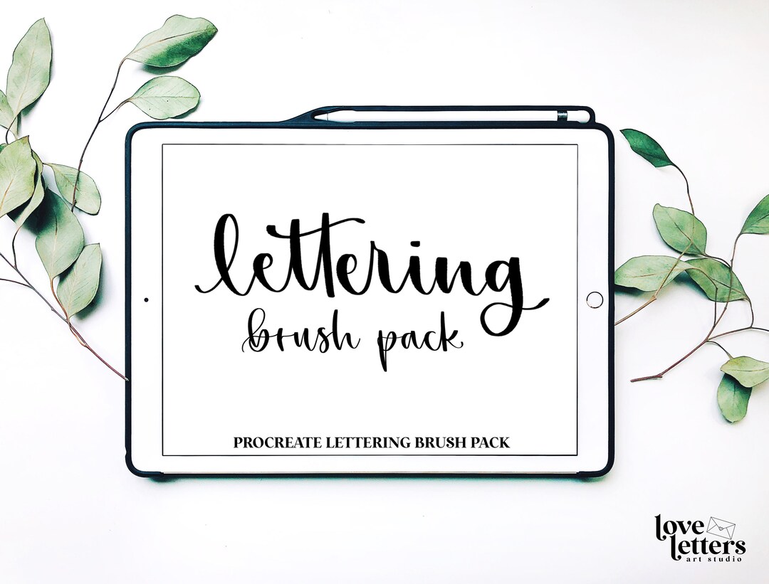 Lettering Brush Pack | Procreate Lettering Brushes | Beginner Procreate ...