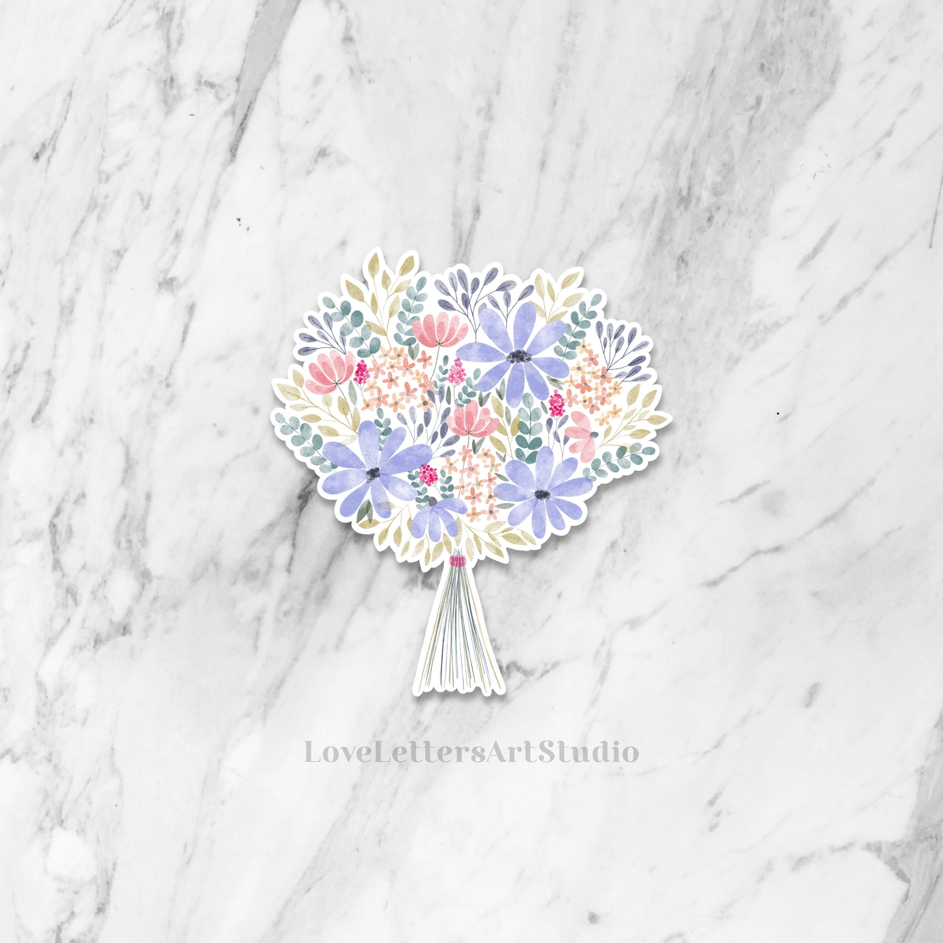 Journal Sticker Die Cut Floral Sticker Botanical Floral Die Cut Vinyl ...