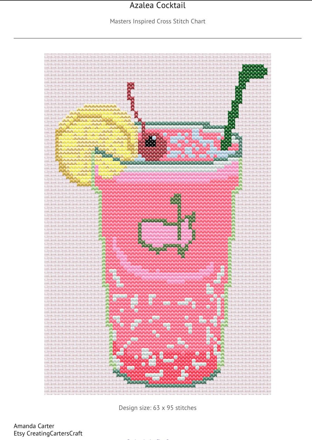 Masters Inspired Azalea Cocktail Needlepoint/cross Stitch Chart - Etsy