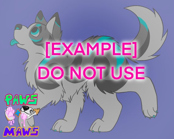 Anime Wolf Pup Lineart