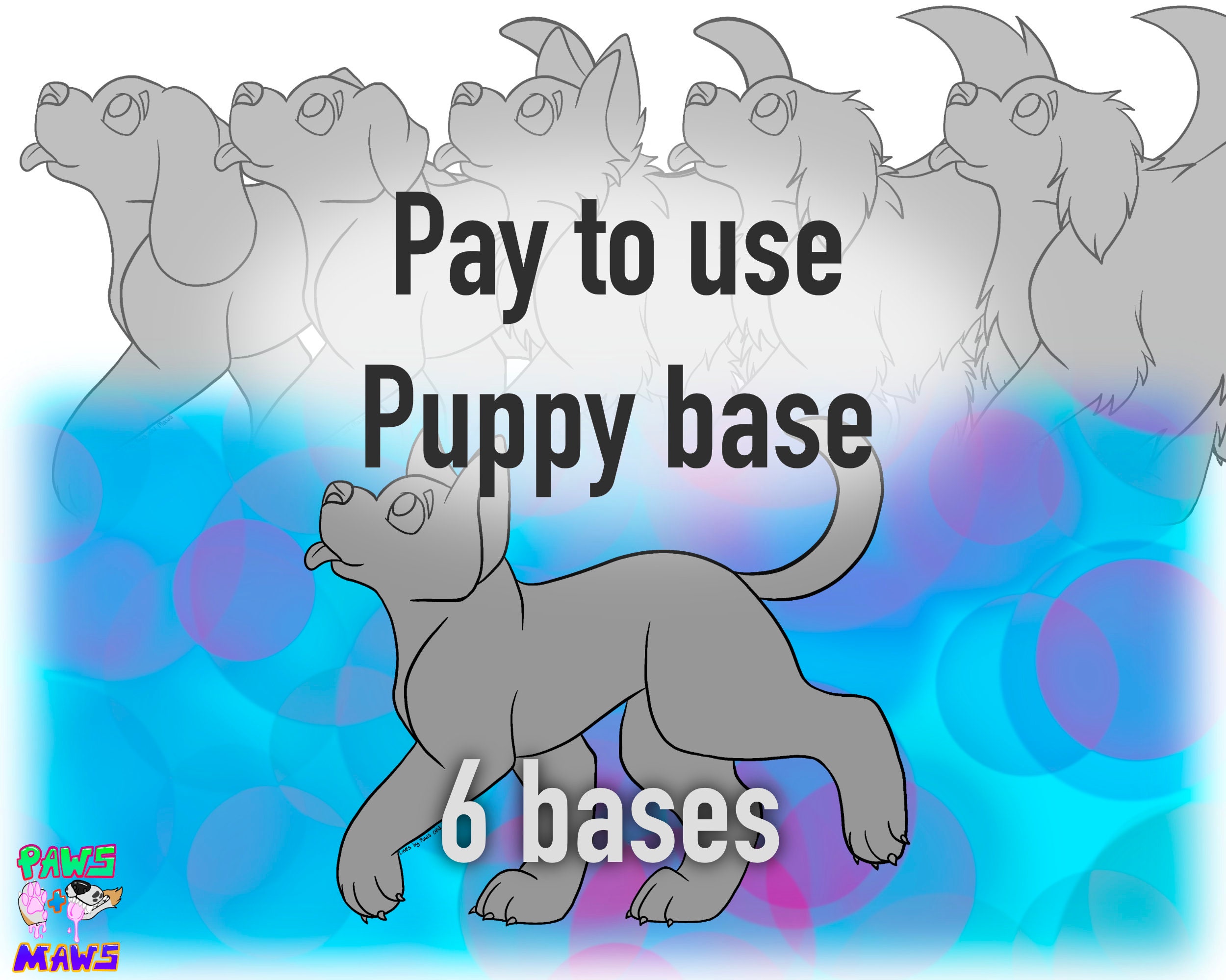 Pay to Use Puppy Dog Base Pack Furry Fursona P2U Lineart - Etsy