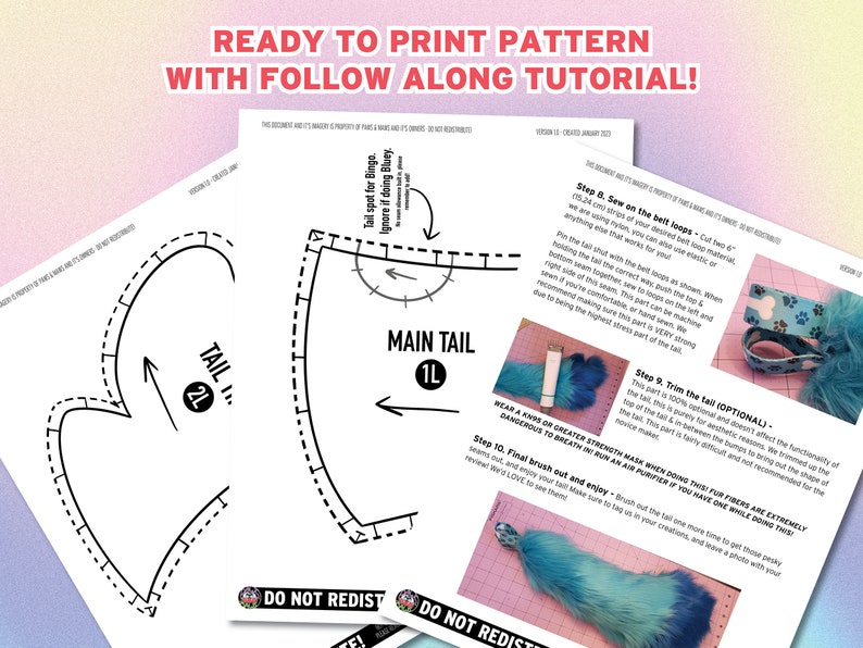 PDF Pattern Download Bluey Style Cosplay Cartoon Dog Fursuit - Etsy