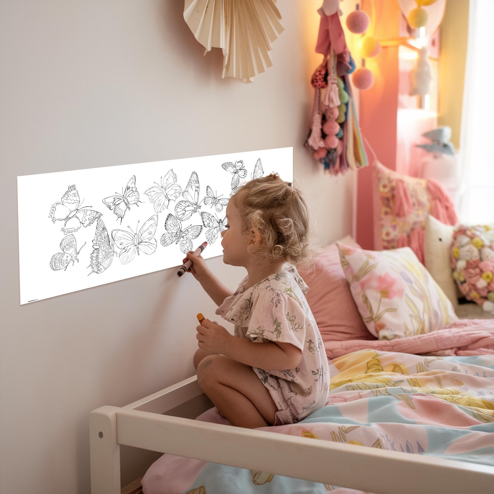 Printable Butterfly Coloring Poster | Relaxing Adult and Kids Activity ...