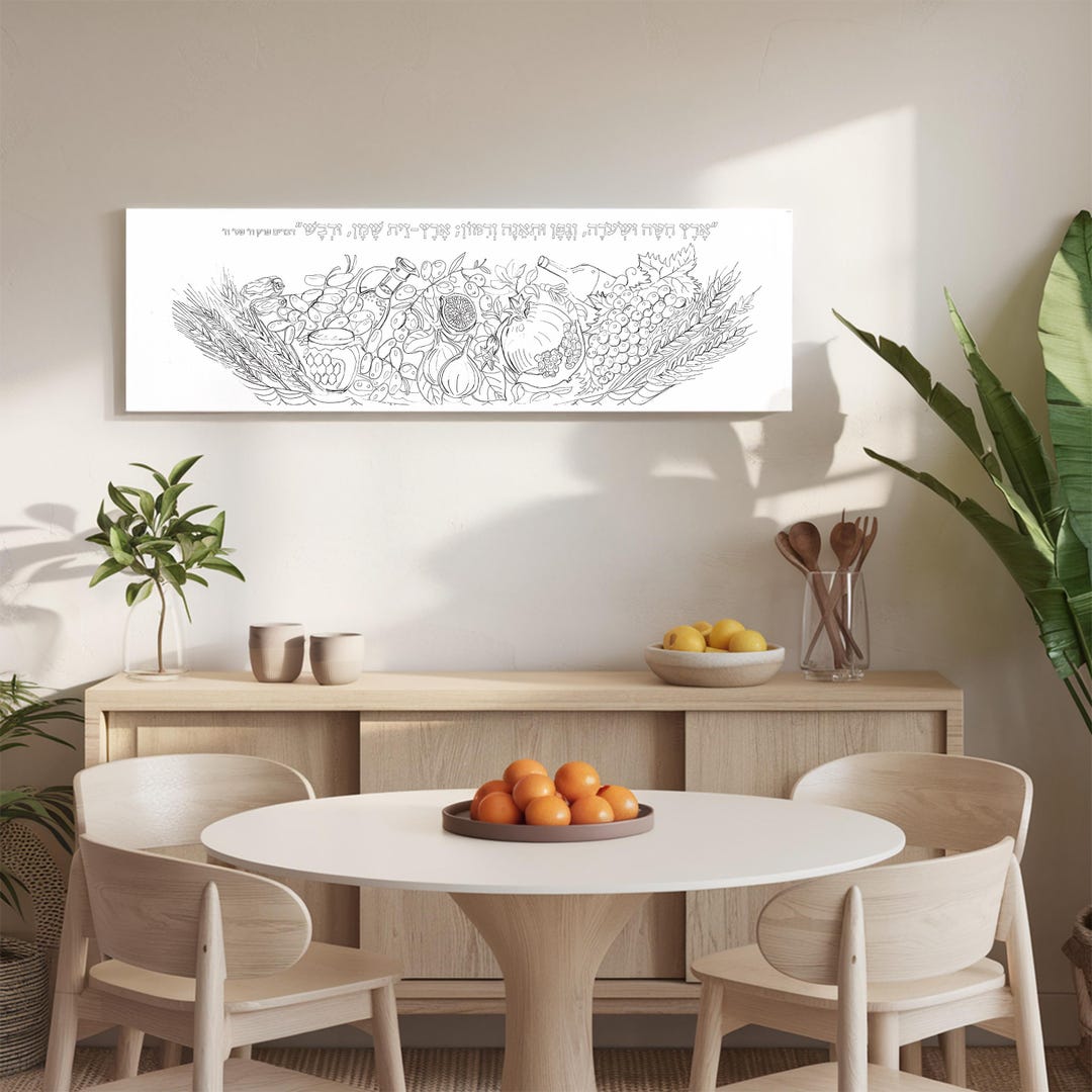 Printable Seven Species Coloring Poster | Jewish Art | Shivat Haminim ...