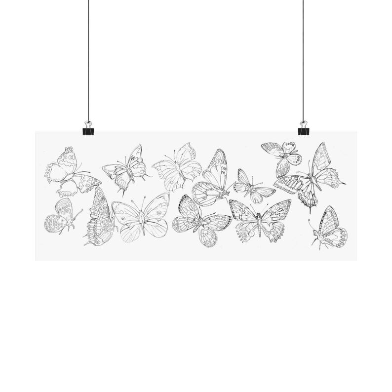 Butterfly Coloring Poster | Relaxing Adult and Kids Activity | Family ...