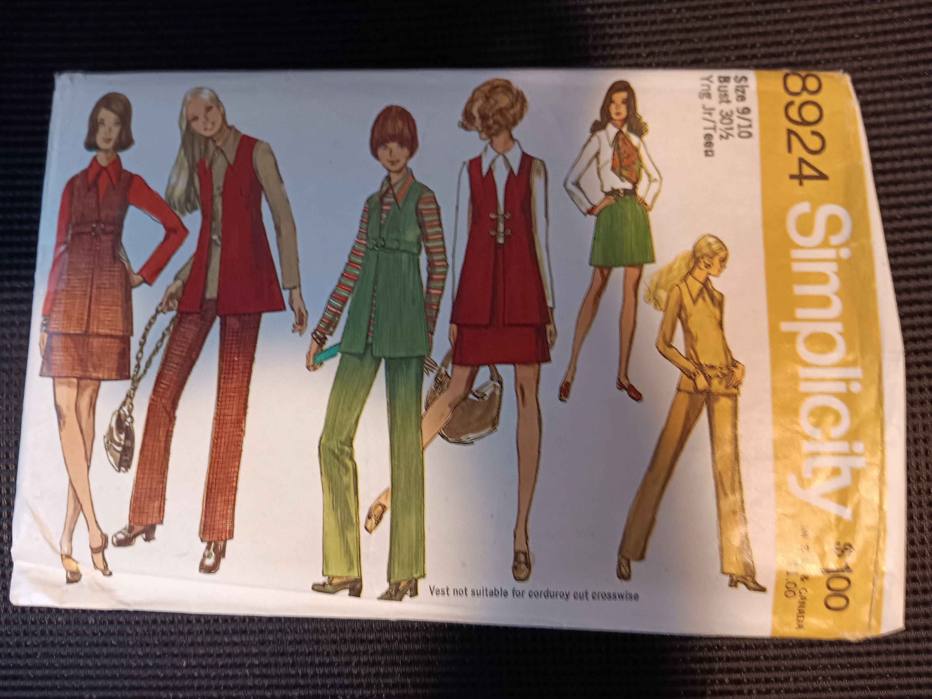 Vintage Cut Simplicity 8924 70s Mod Separates Young Jr/teen Size 9/10 ...