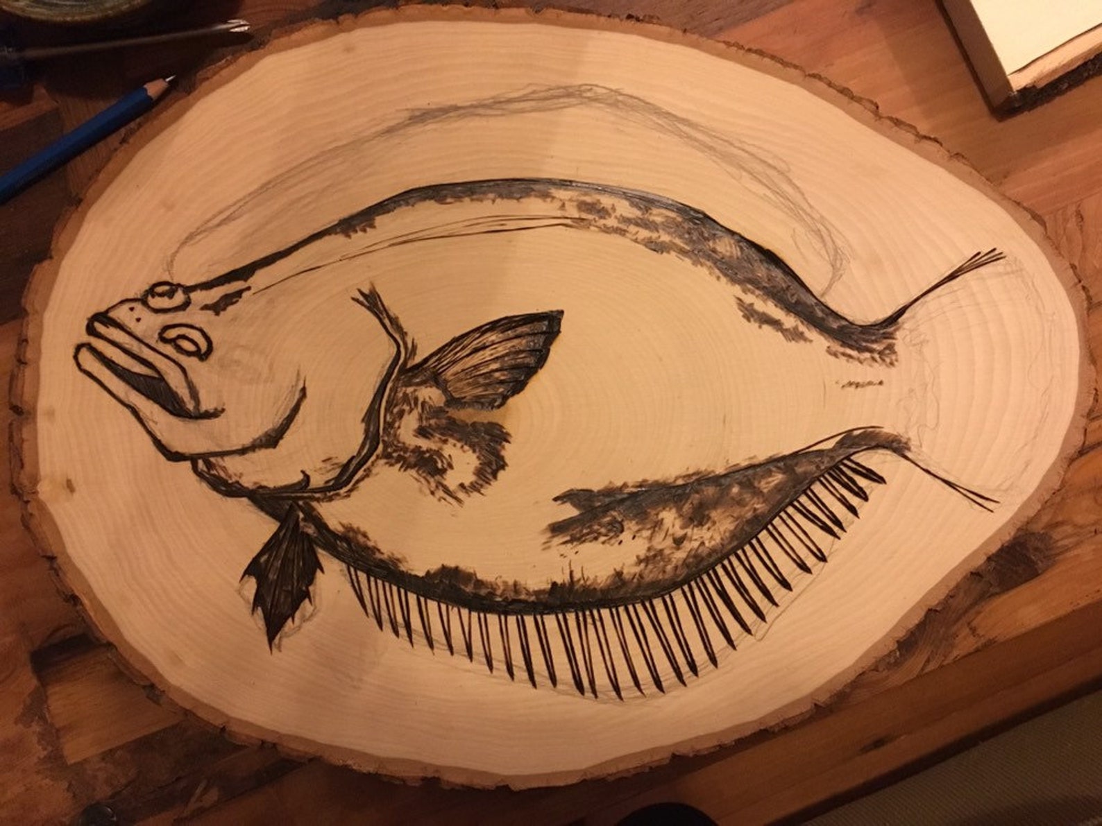 Custom Fish Woodburning Large | Etsy