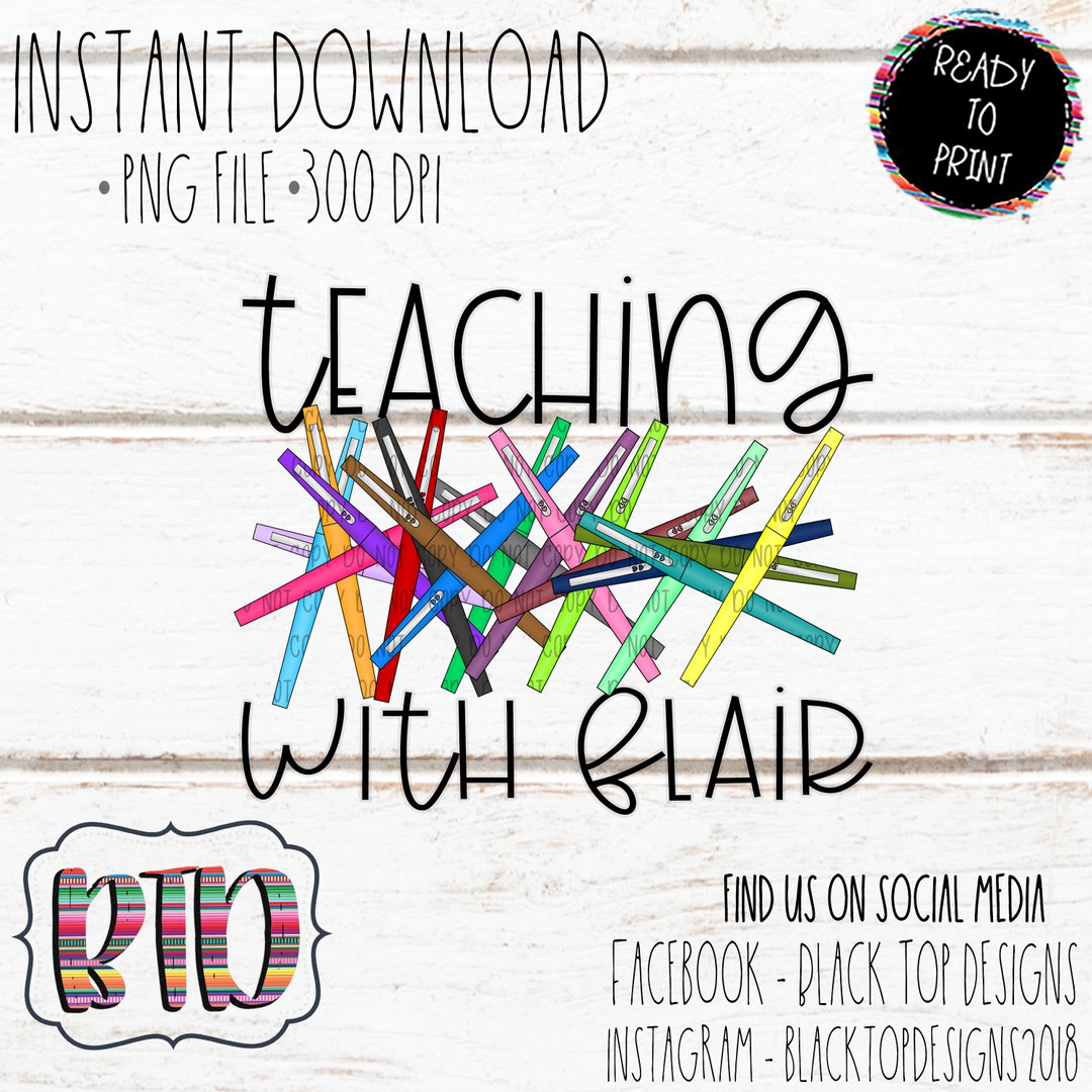 Teaching With Flair, SVG, PNG, Vector, Teacher SVG, Digital Download - Etsy