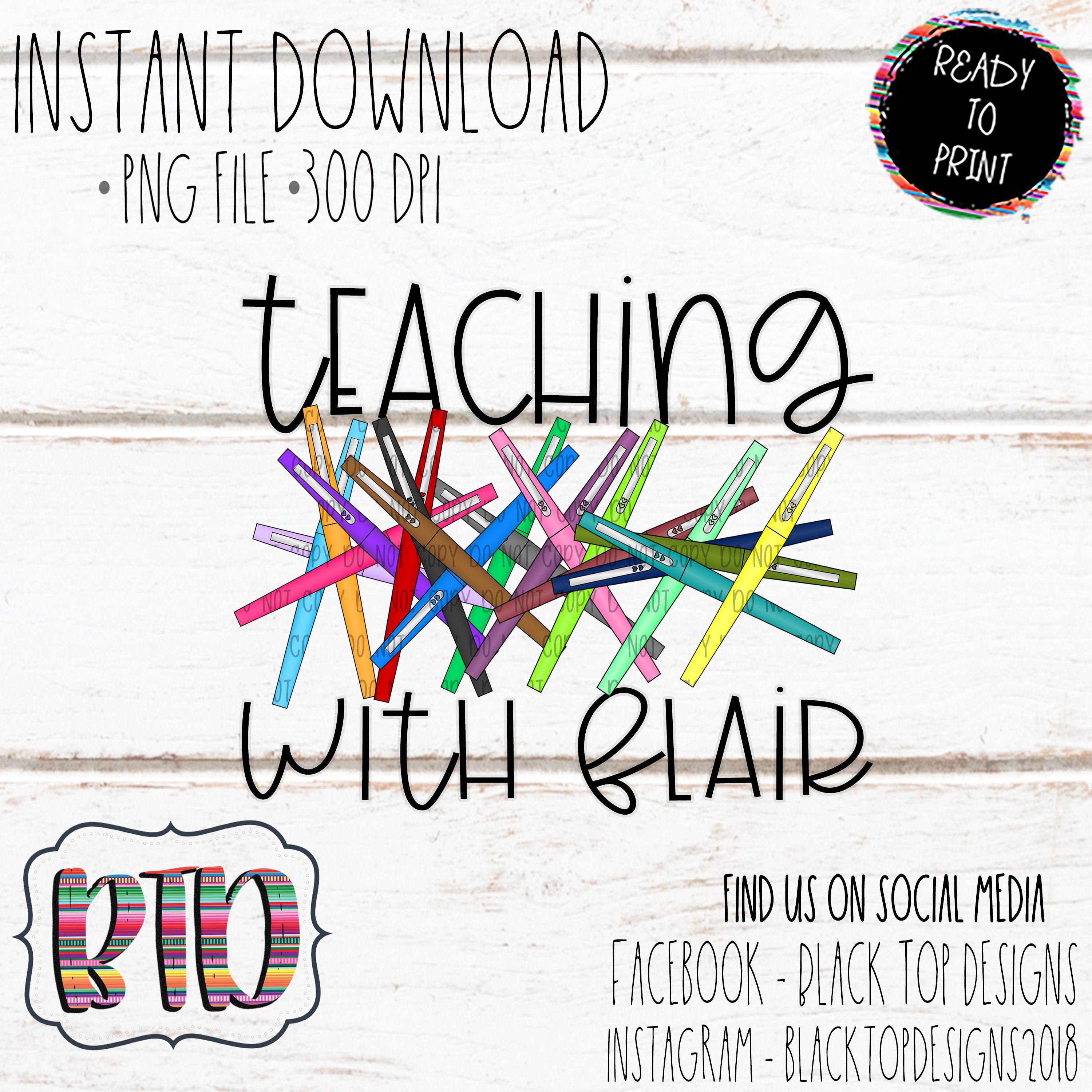 Teaching With Flair, SVG, PNG, Vector, Teacher SVG, Digital Download - Etsy