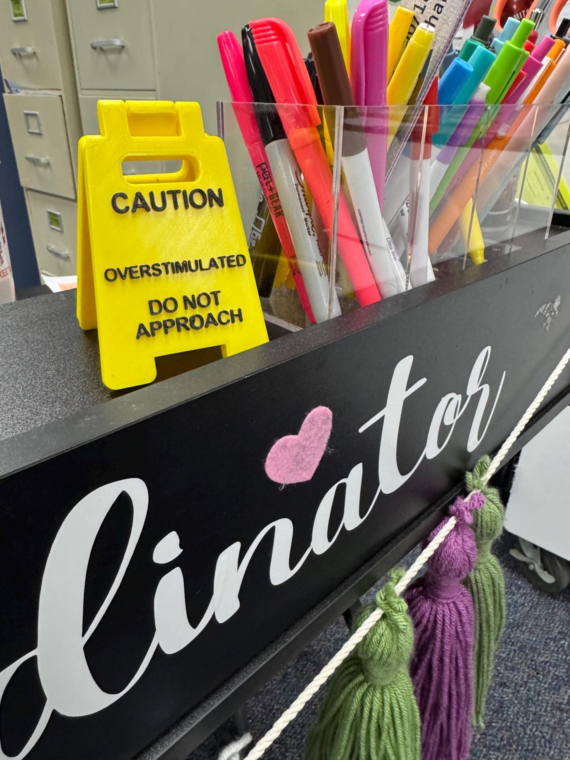 Caution Overstimulated Desk Sign - Etsy