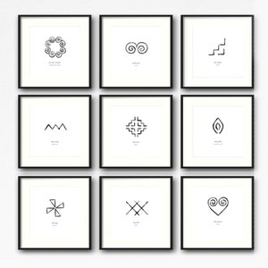 Set of 9 Hmong Symbols | Hmong Art, Printable Art, Hmong Wall Art ...