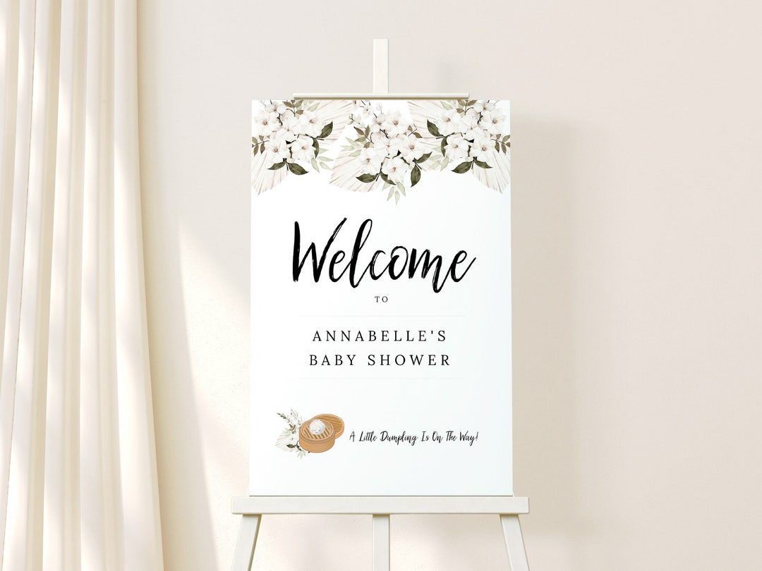 A Little Dumpling Baby Shower Welcome Sign, Dumpling Themed Baby Shower ...