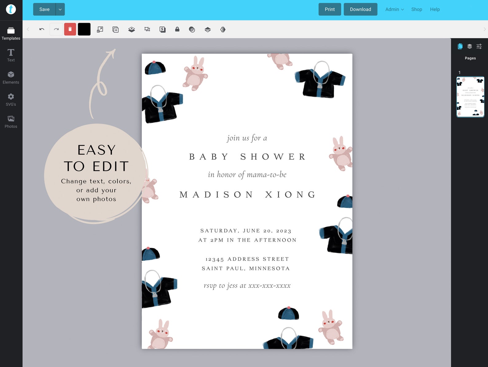 Hmong Boy Baby Shower | Baby Shower Invitation, Cute Baby Shower ...