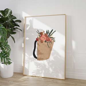 Hmong Flower Basket Wall Art, Asian Girl Art, Minimal Art, Hmong Wall ...