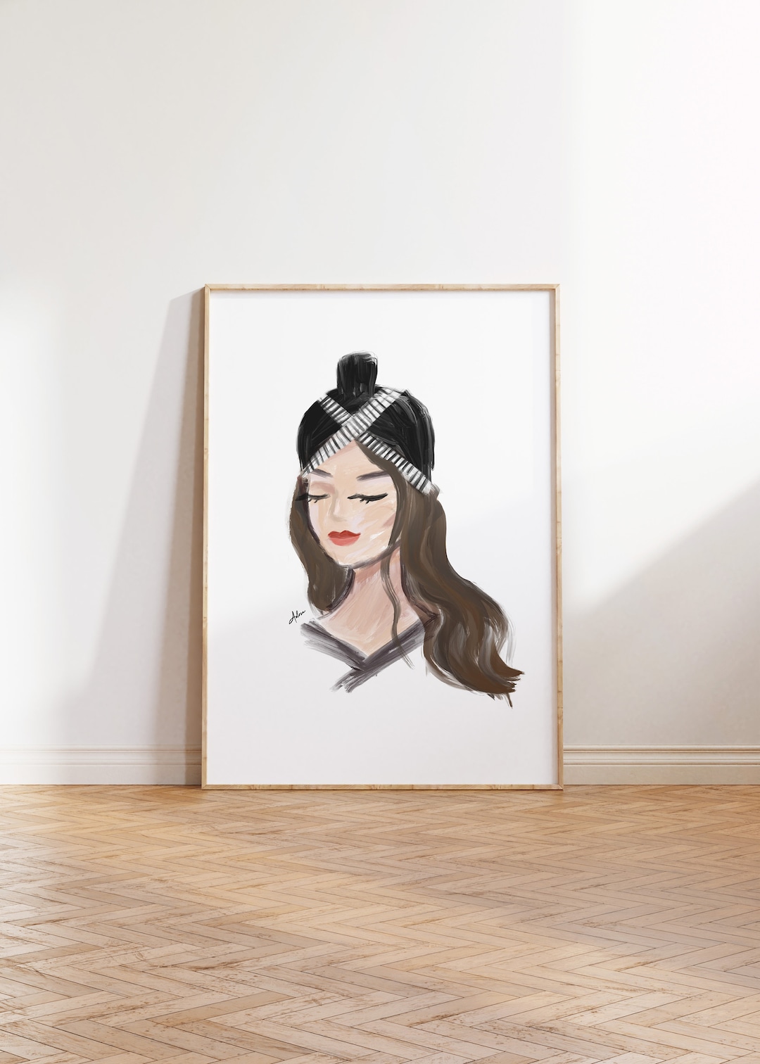 Hmong Girl Acrylic Portrait | Wall Art, Asian Girl Art, Hmong Clothes ...