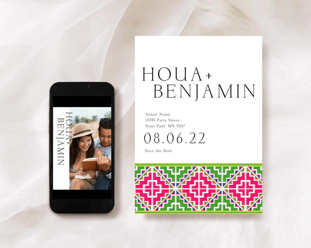 Classic Vibrant Hmong | Wedding Invitation Template, Hmong Wedding ...