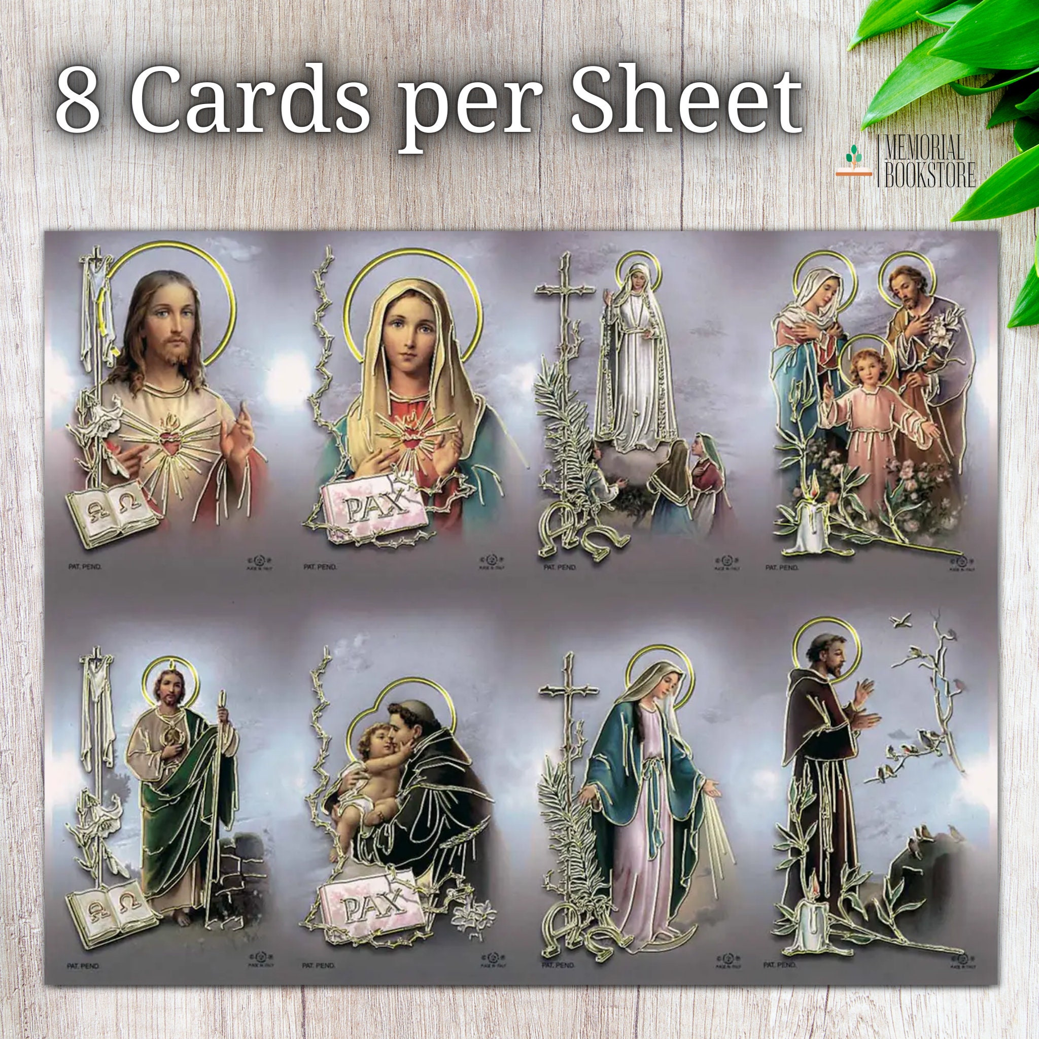 Personalized Holy Family Prayer Cards, Custom Catholic Holy Cards, Gold ...