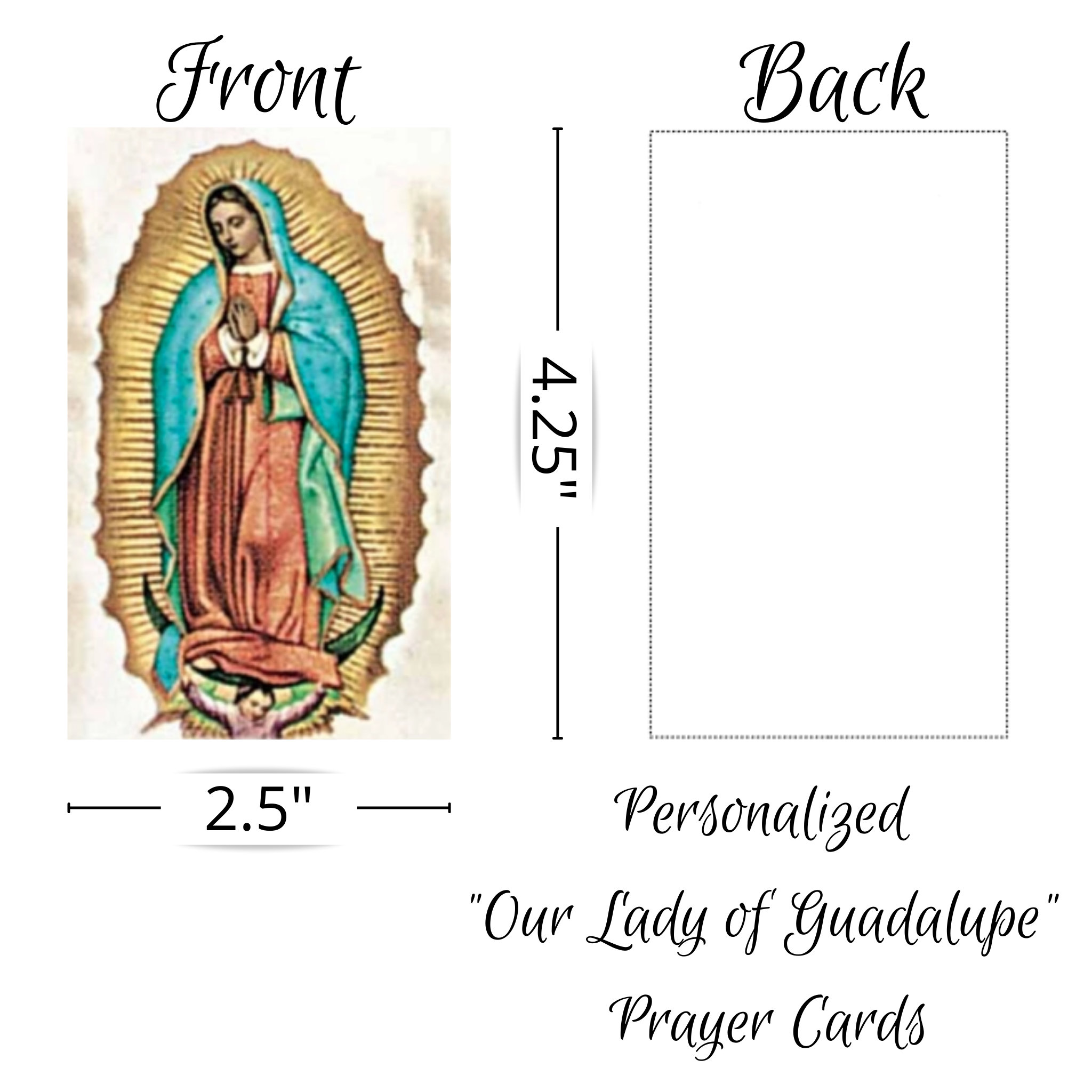 Personalized Laminated Our Lady of Guadalupe Prayer Cards,prayer Cards ...