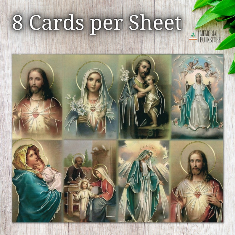 Personalized Holy Family Prayer Cards, Custom Catholic Holy Cards, Gold ...