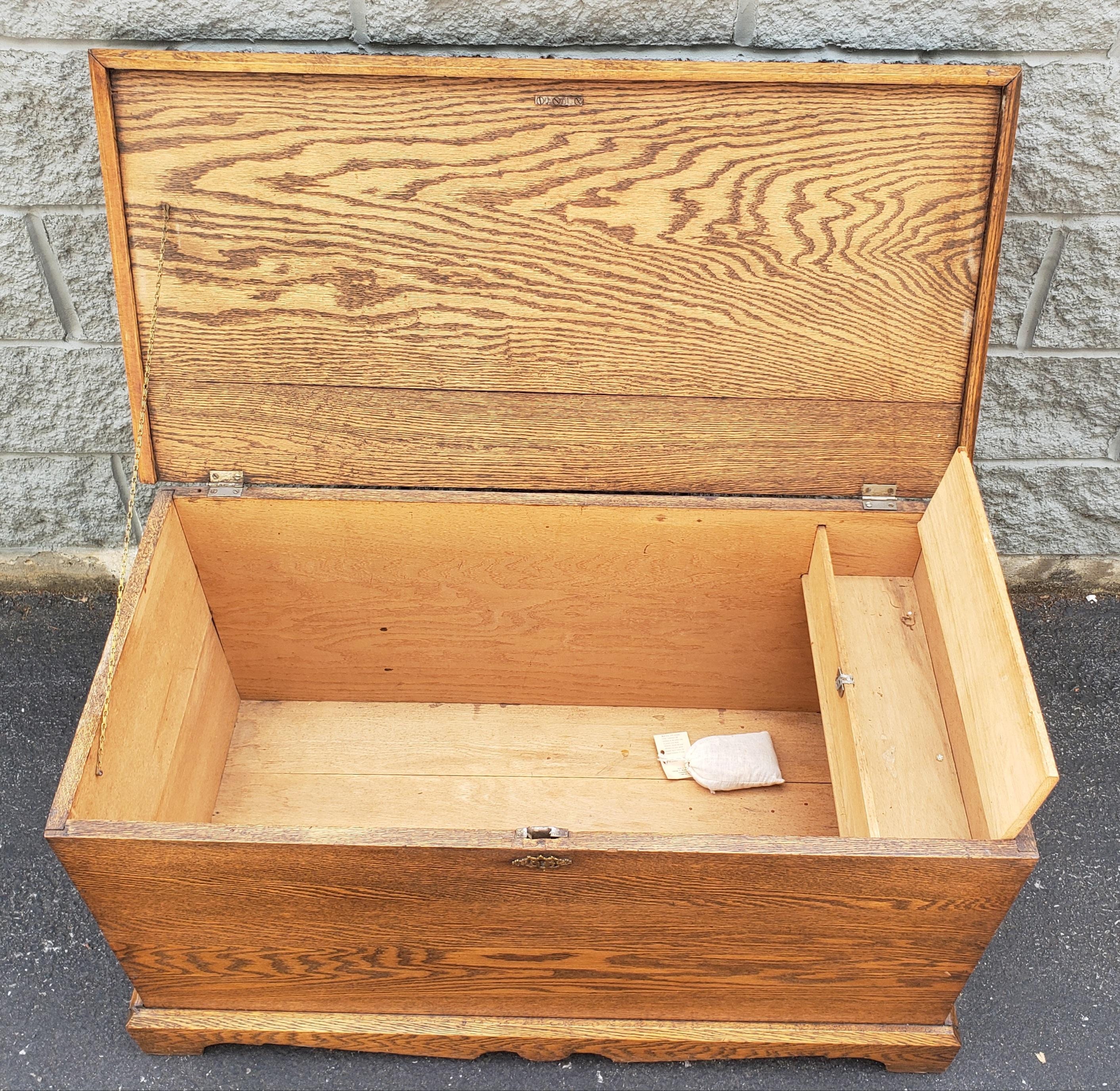 American Classical Mid-century Solid Tiger Oak Blanket Chest - Etsy
