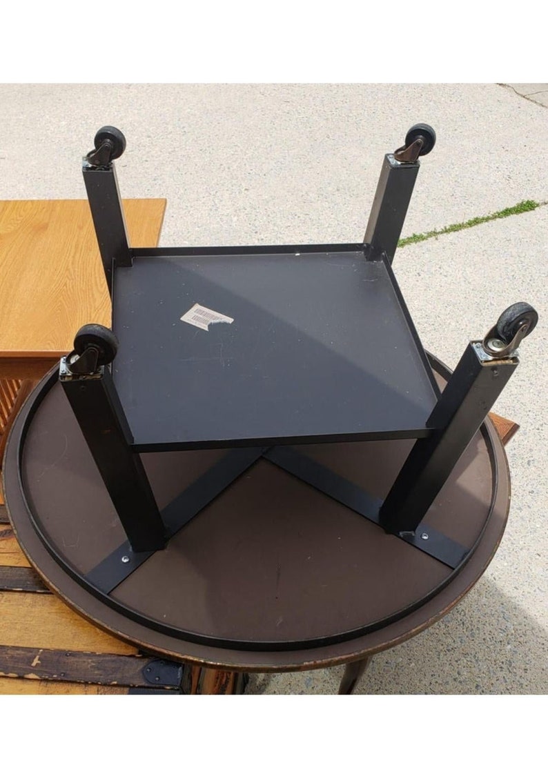 Ethan Allen Two-tier Copper Top Metal Rolling Outdoor or Indoor Coffee ...