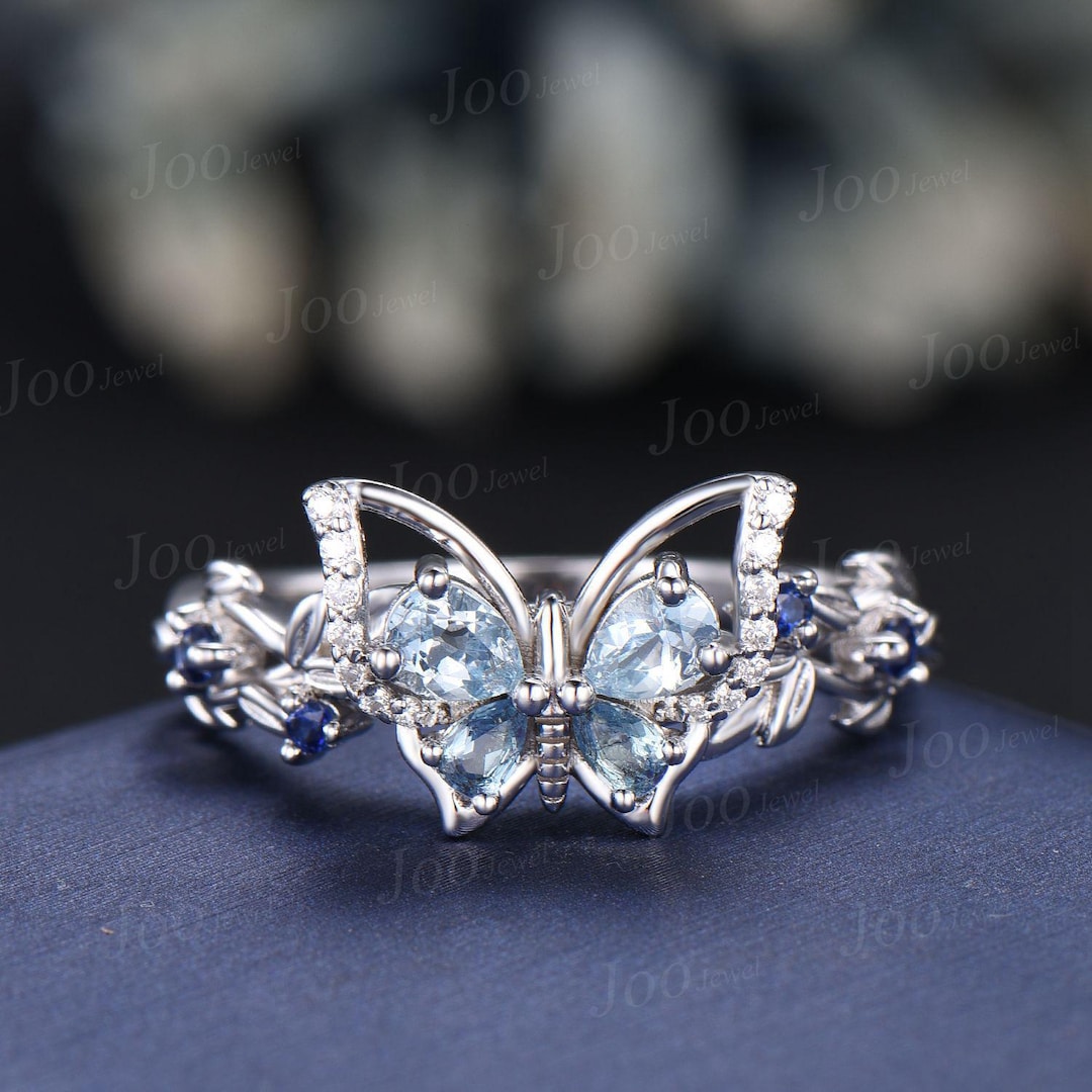 Nature Inspired Butterfly Promise Ring Personalized Gemstone Natural ...