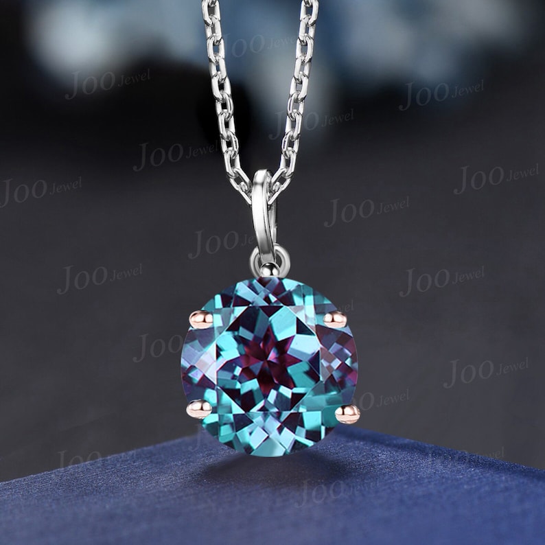 Teardrop Cut Color-change Alexandrite Necklace Silver/solid 14k/18k ...