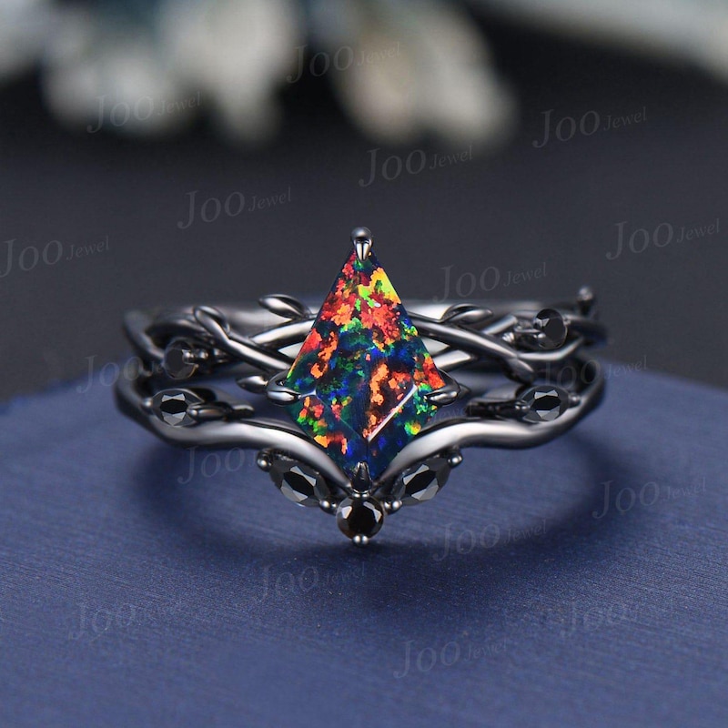 Fire Opal Kite Ring - Etsy