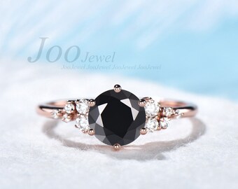 Black Gemstone Ring - Etsy