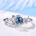 5mm Round Galaxy Blue Sandstone Ring Starry Sky Black Gold Moon Star ...