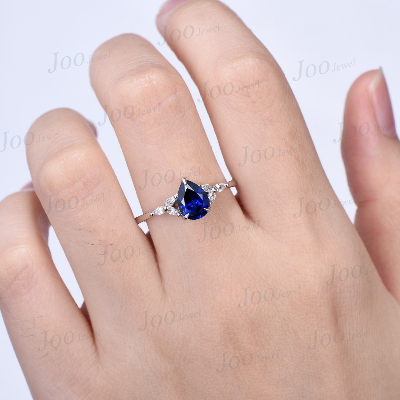 Sterling Silver Blue Sapphire Engagement Rings 1.25ct Vintage - Etsy