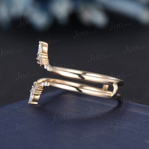 Double Curved Moissanite Wedding Band 14K Gold Enhancer Stacking ...