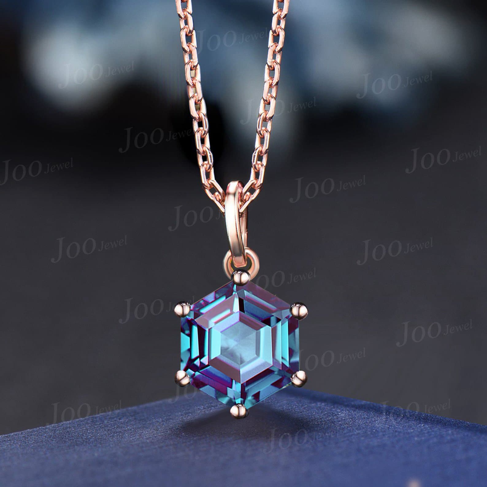 Teardrop Cut Color-change Alexandrite Necklace Silver/solid 14k/18k ...