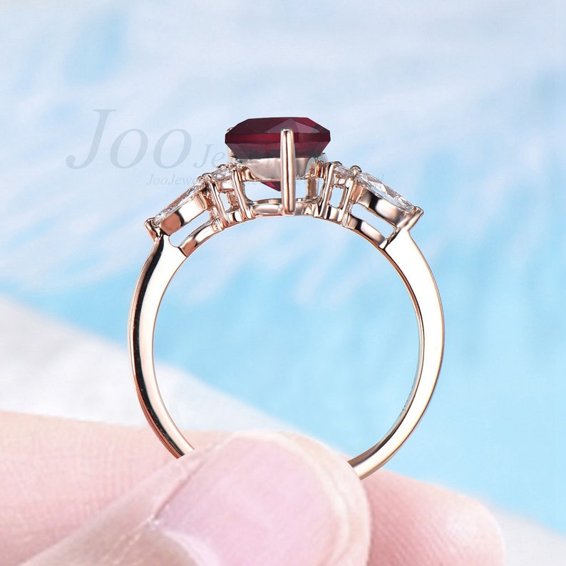 Vintage Pear Shaped Ruby Engagement Ring Sterling Silver - Etsy