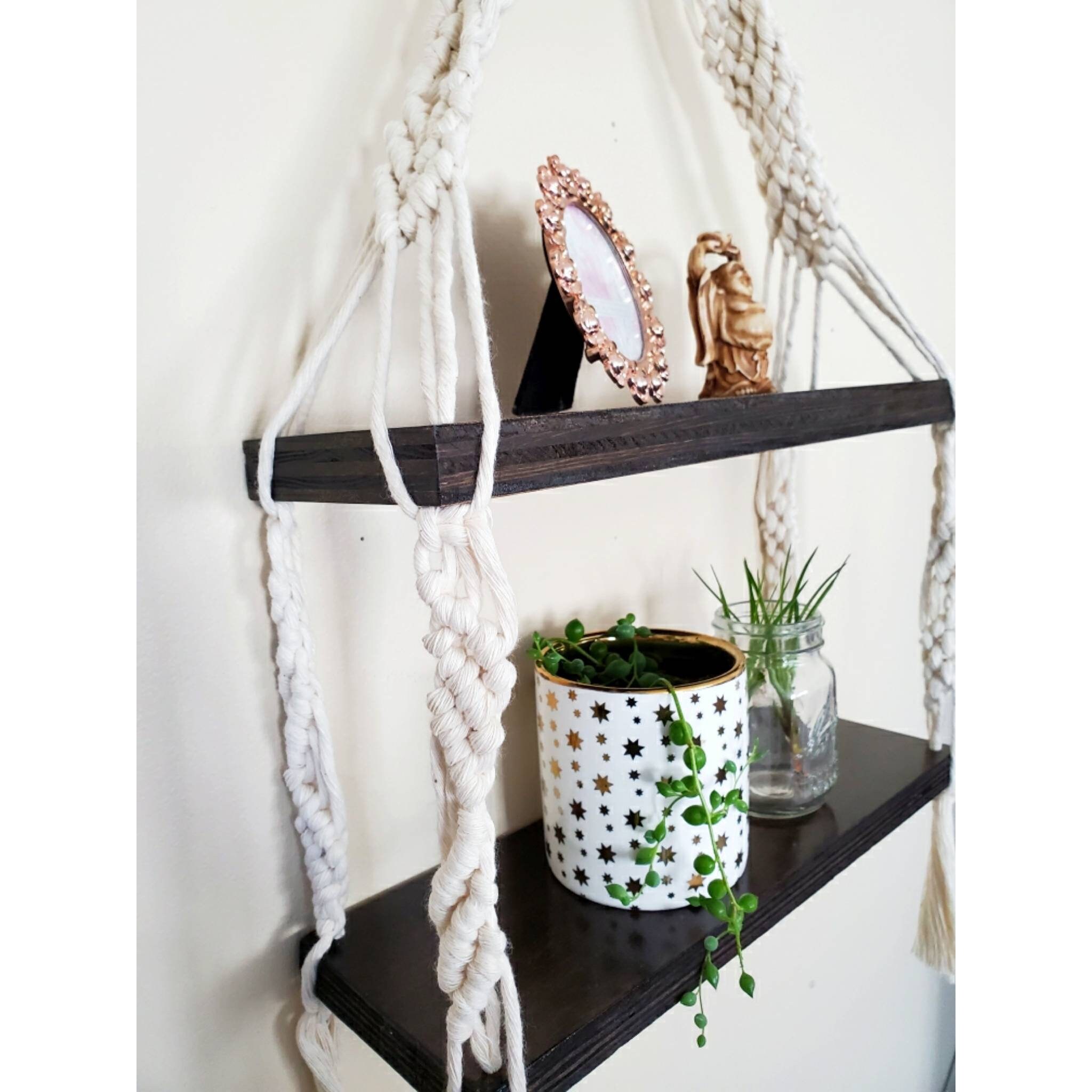 Macrame Double Hanging Shelf | Etsy