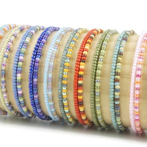 Elastic Beaded Stretch Bracelets Set, Set of 2 Miyuki Beads Bracelets ...