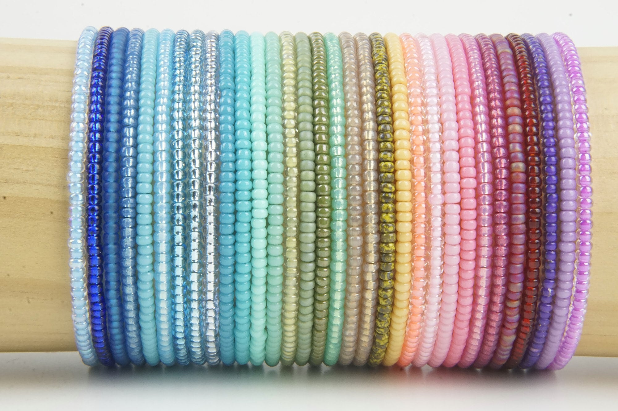 32 New Colors Elastic Beaded Stretch Bracelets, Miyuki Beads Bracelets ...