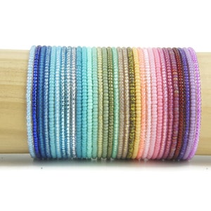 32 New Colors Elastic Beaded Stretch Bracelets, Miyuki Beads Bracelets ...
