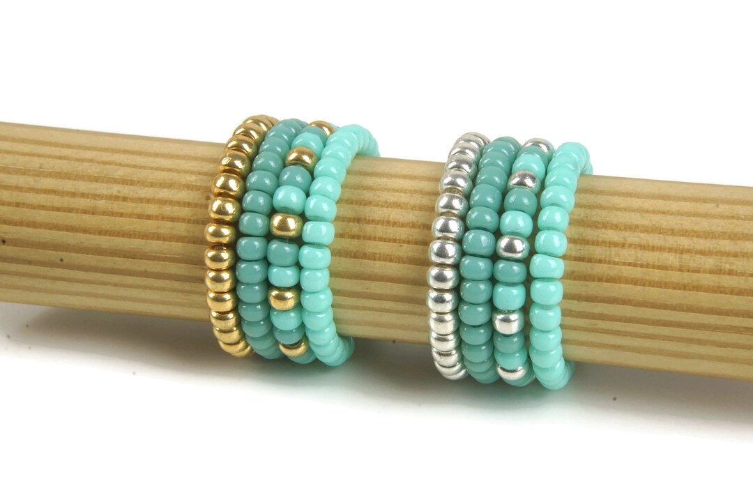 Spring Blossom Stackable Matching Stretch Ring Set, Set of Four Rings ...