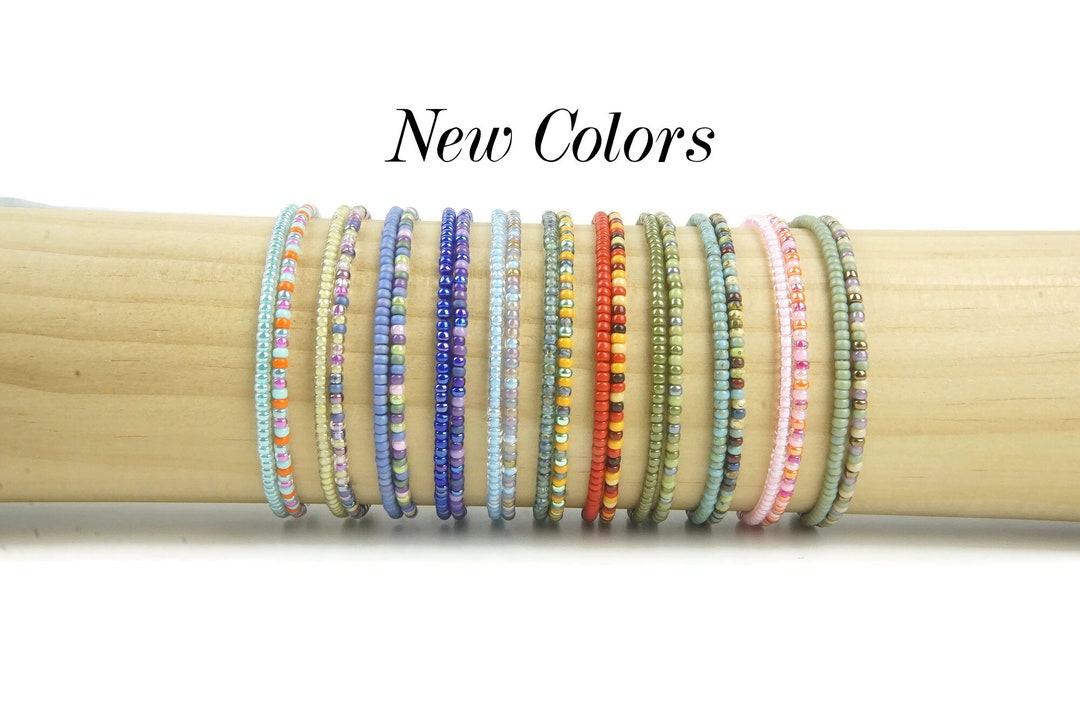 Elastic Beaded Stretch Bracelets Set, Set of 2 Miyuki Beads Bracelets ...