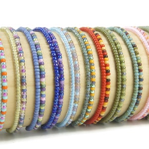 Elastic Beaded Stretch Bracelets Set, Set of 2 Miyuki Beads Bracelets ...