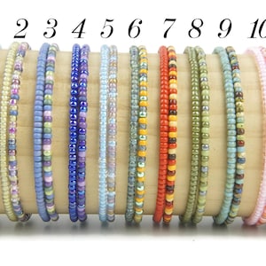 Elastic Beaded Stretch Bracelets Set, Set of 2 Miyuki Beads Bracelets ...