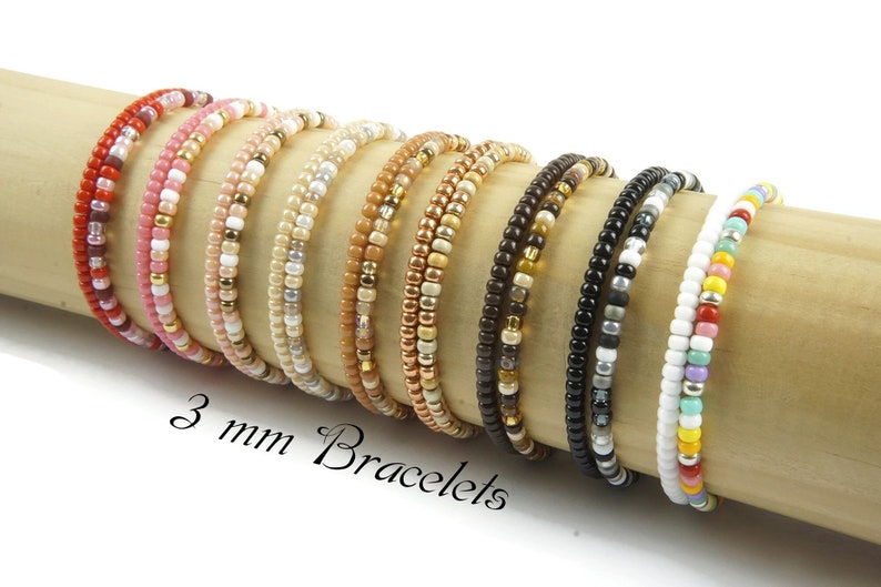 Elastic Beaded Stretch Bracelets Set, Set of 2 Miyuki Beads Bracelets ...