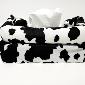 Cow Print Custom Tissue Box Cover - Etsy