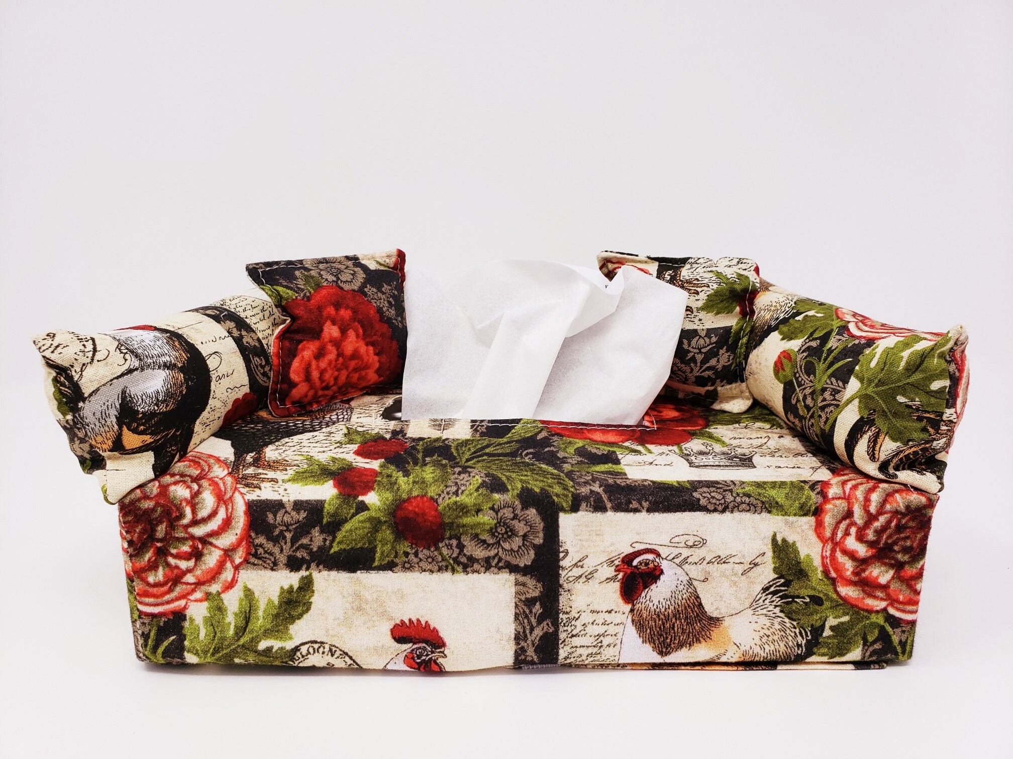 Chicken & Rooster Tissue Box Cover - Etsy